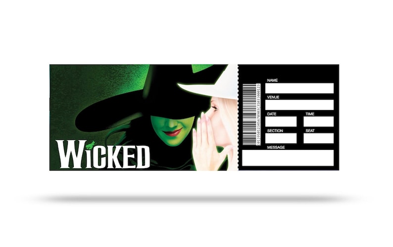 Wicked Digital Editable Musical and Play Tickets (fake) - Etsy