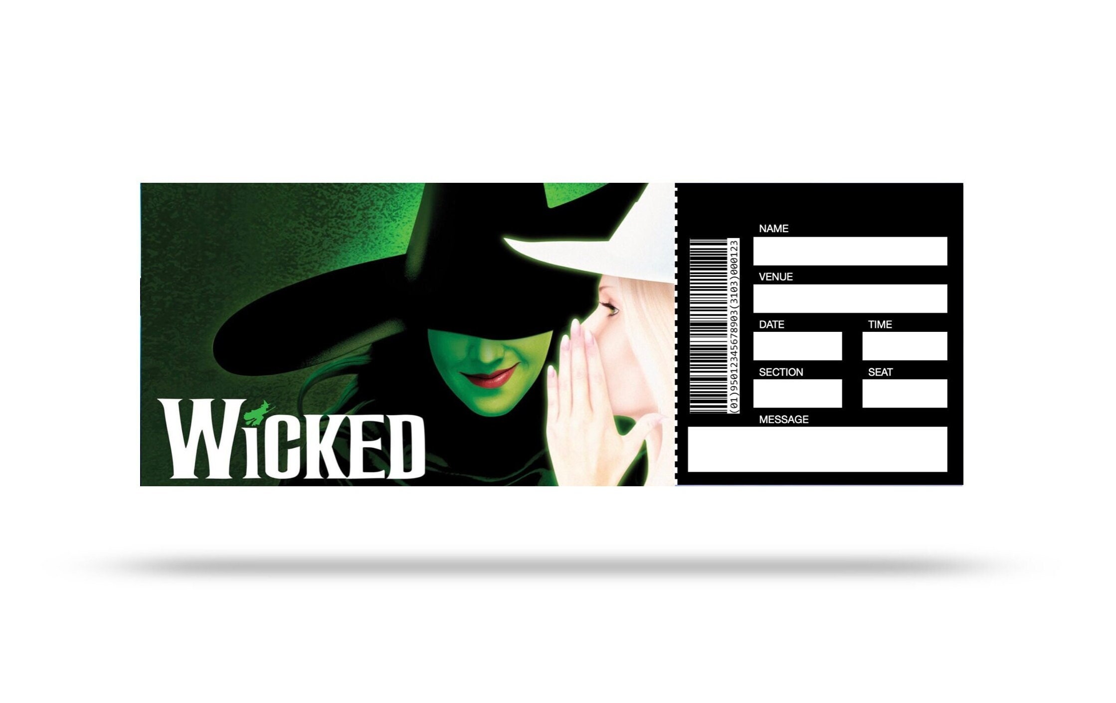 Wicked Digital Editable Musical and Play Tickets fake - Etsy