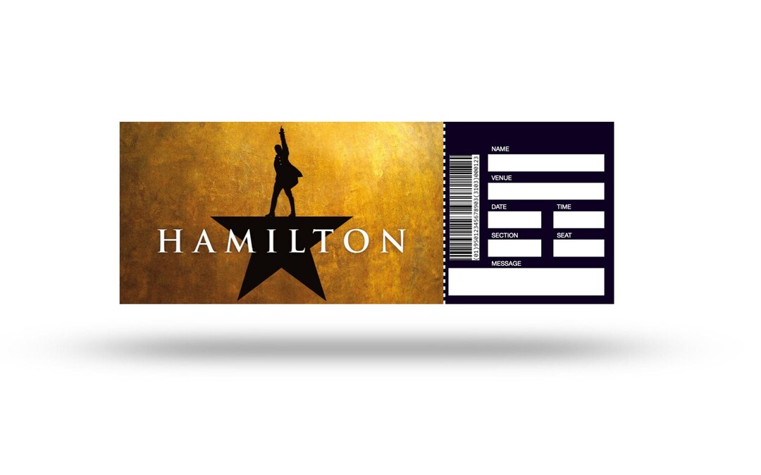 Hamilton Digital Editable Musical and Play Tickets (fake) - Etsy