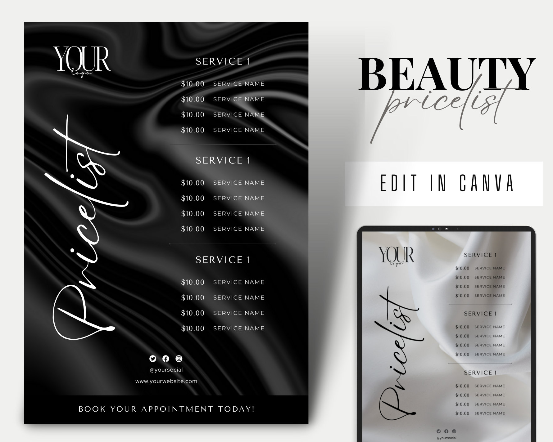 Luxury Price List | Beauty Price List | Price List Template ...