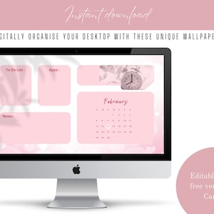 Luxury Desktop Wallpaper Organiser | Luxury Pink Desktop Organiser ...