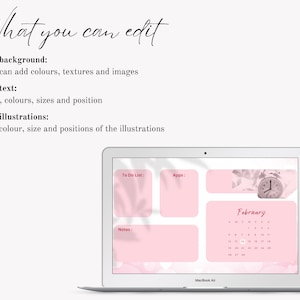 Pink Aesthetic Desktop Wallpaper Organizer | Canva Template - Etsy