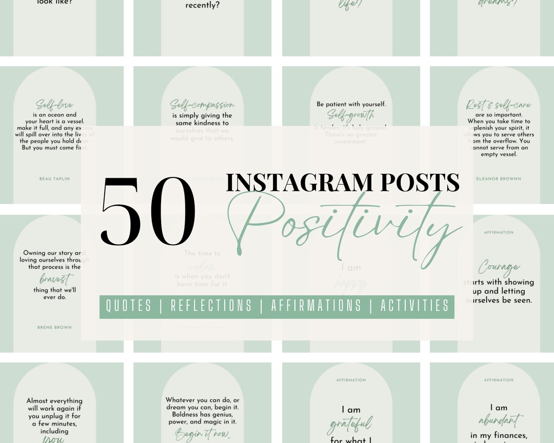 50 Green Affirmation Posts | Self Care Instagram Post | Mental Health ...