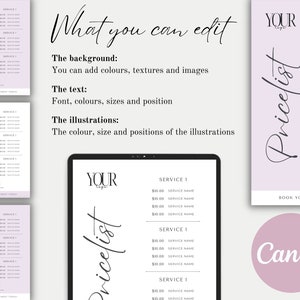 Luxury Price List | Beauty Price List | Lilac Price List Template ...