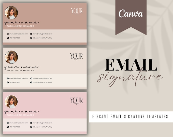 Email Signature, Email Signature Template, Editable Canva Signature ...