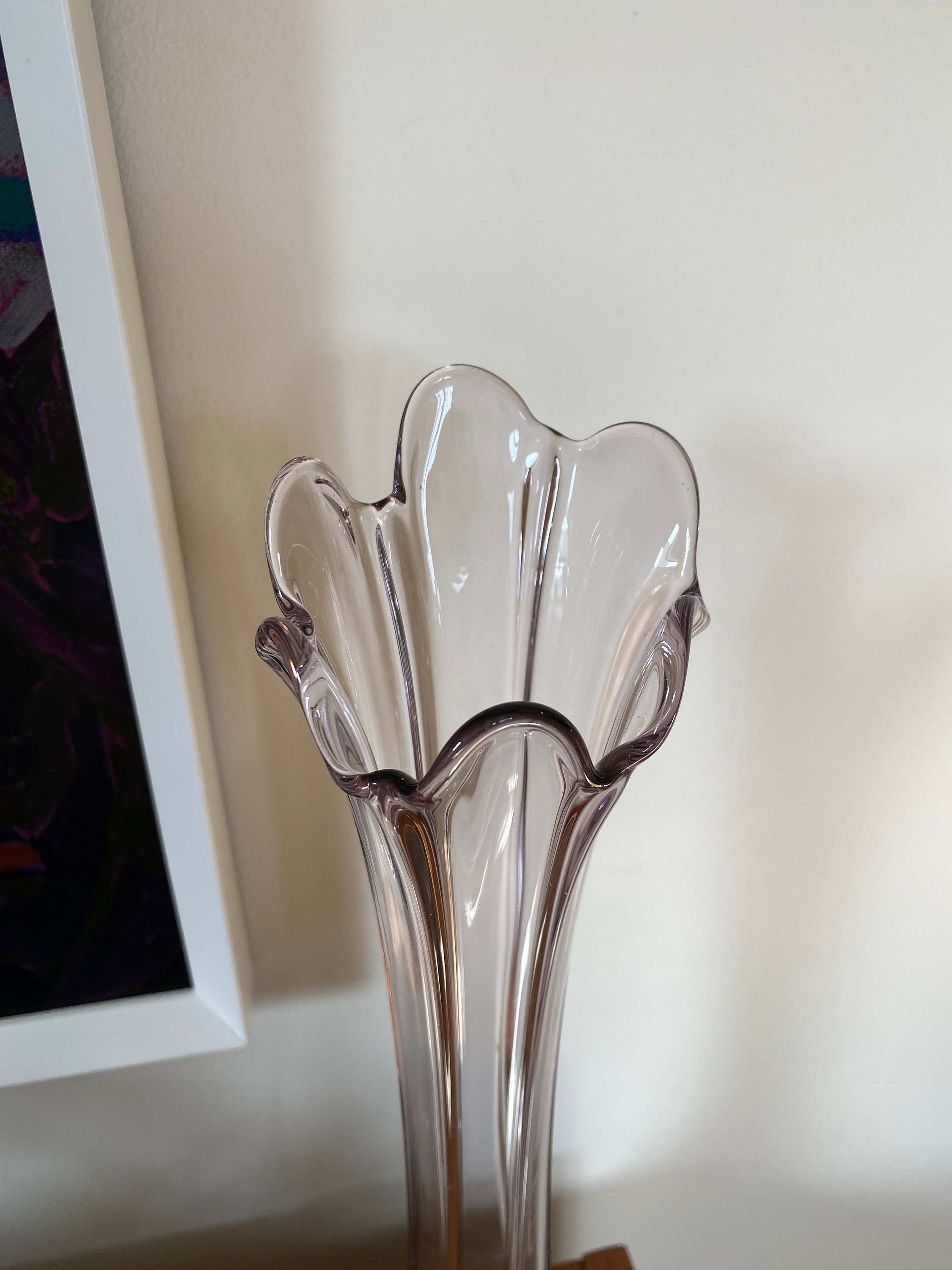 Vintage Lavender/lilac/light Purple Depression Glass 6 Fingered Ribbed ...