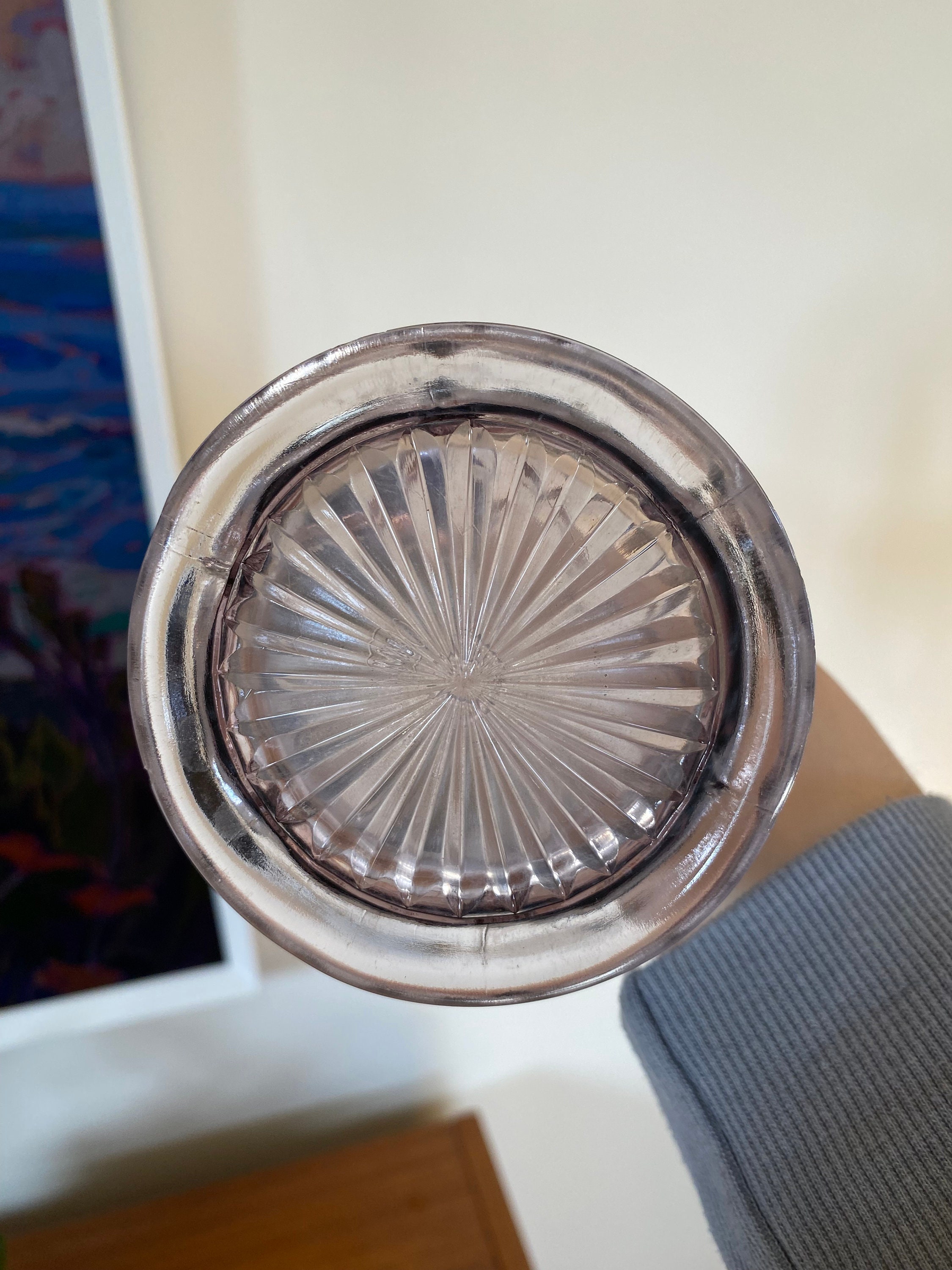 Vintage Lavender/lilac/light Purple Depression Glass 6 Fingered Ribbed ...