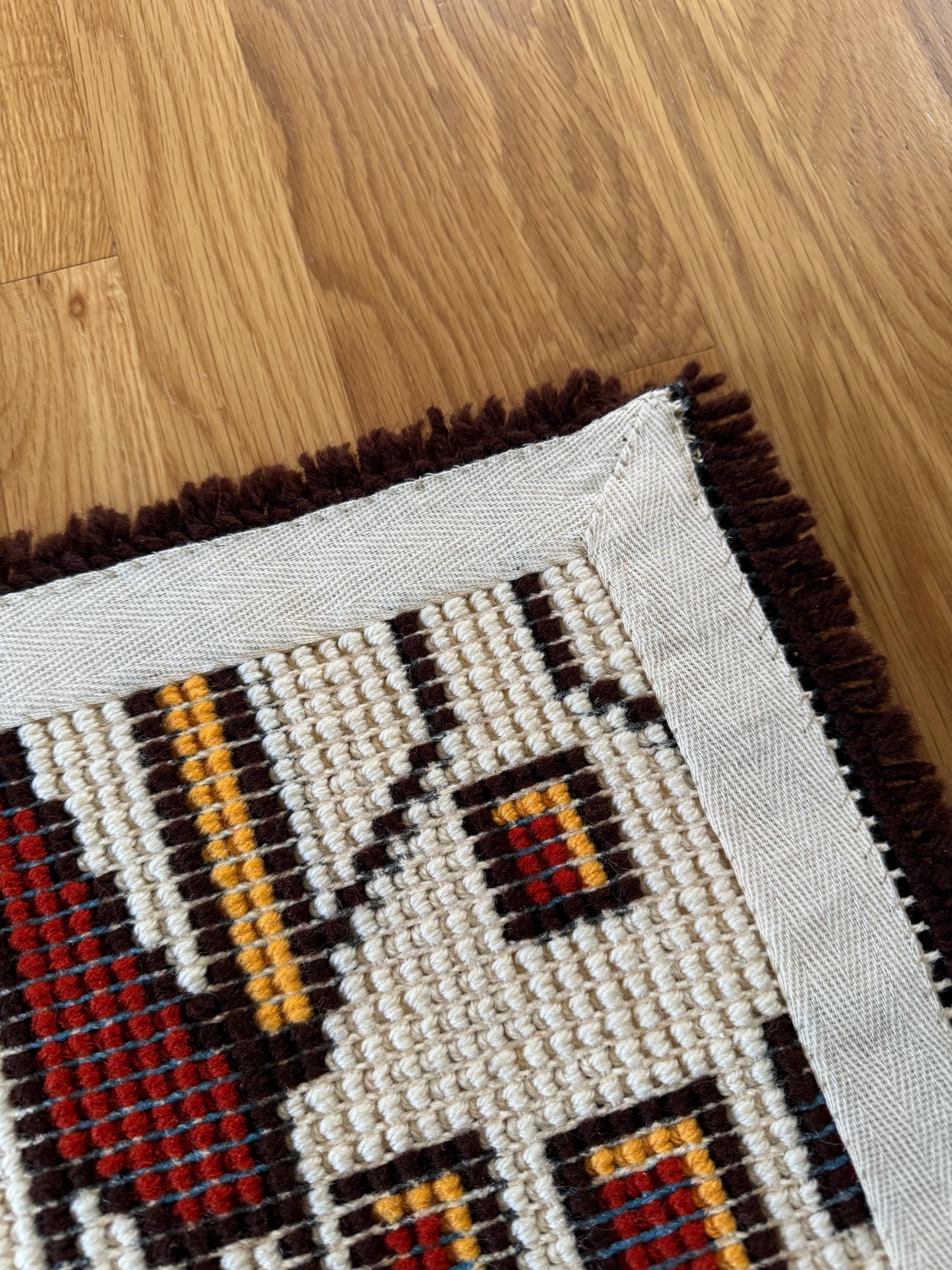 Vintage Mid Century Modern Handmade Village Scene Latch/rug Hook ...