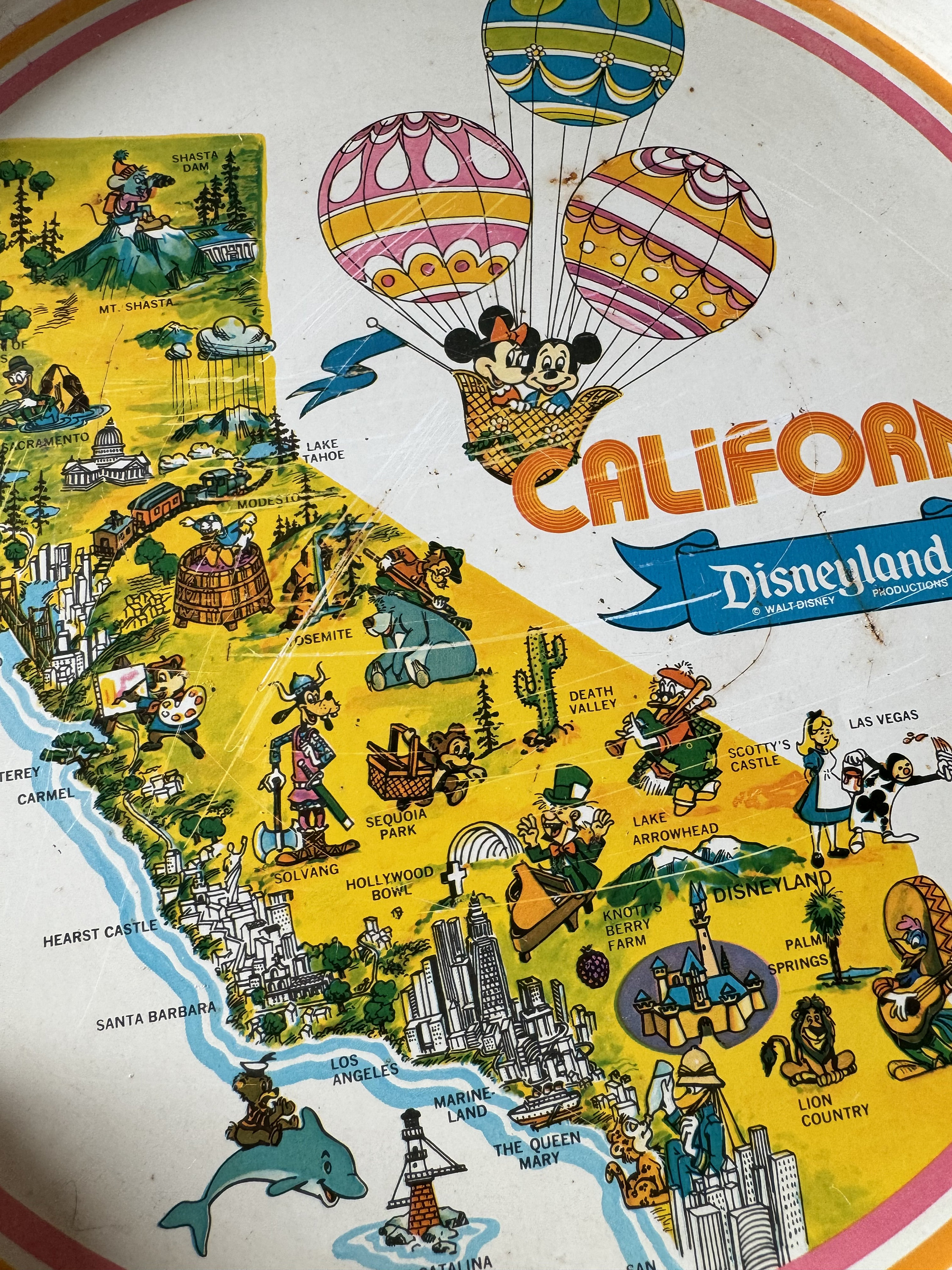 Vintage Disneyland California Map Souvenir Tray Retro 10 3/4 - Etsy