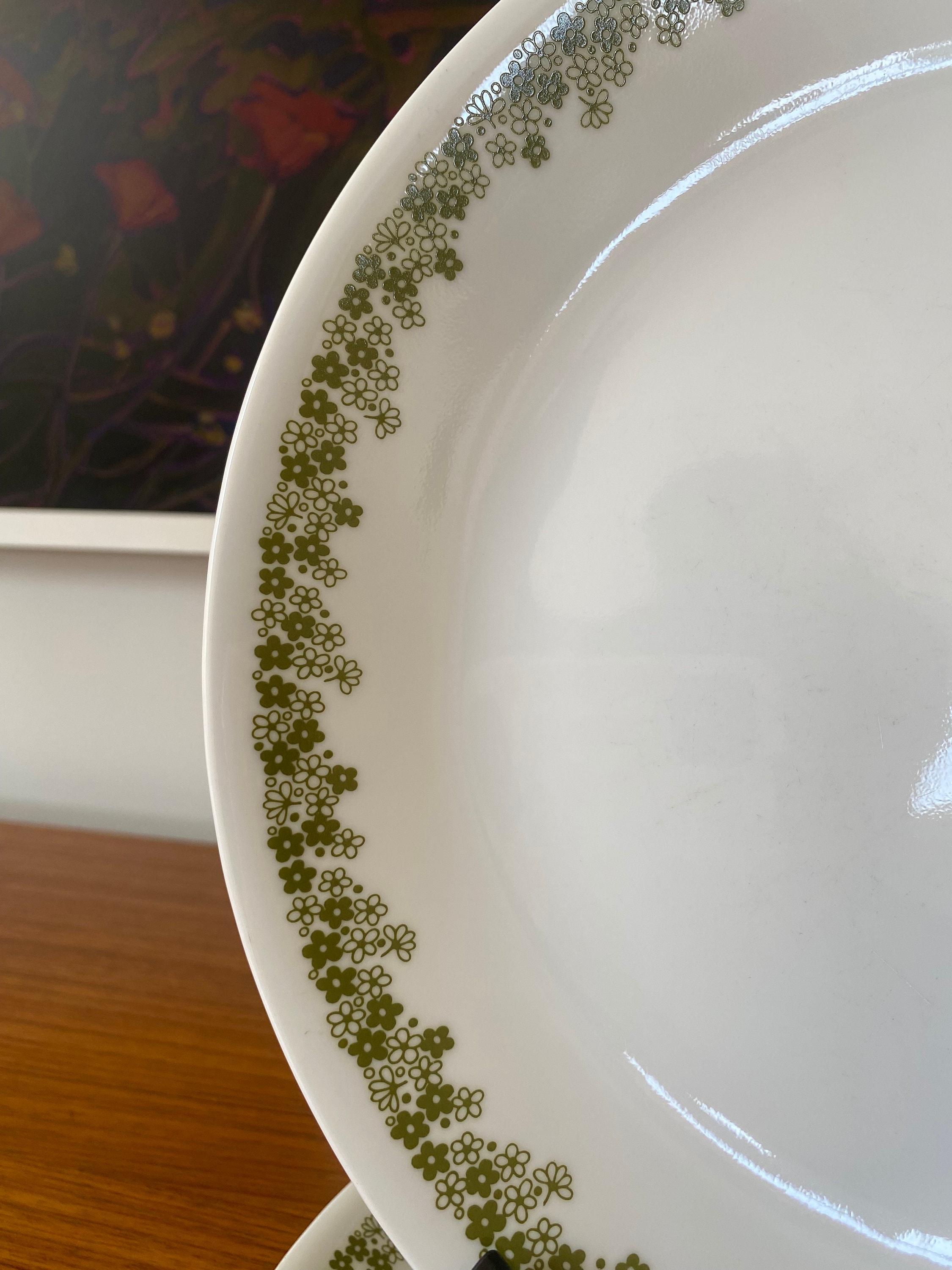 Vintage Corelle Corningware Spring Blossom Green 10 1/4" Dinner Plate ...