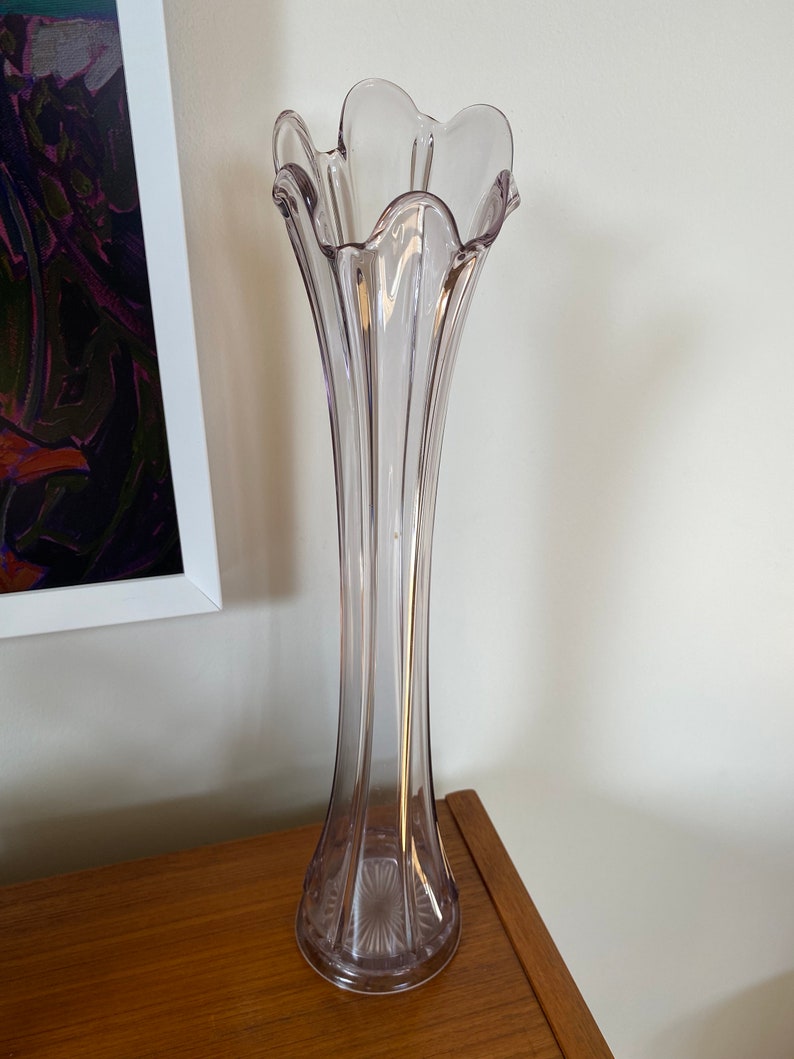 Vintage Lavender/lilac/light Purple Depression Glass 6 Fingered Ribbed ...