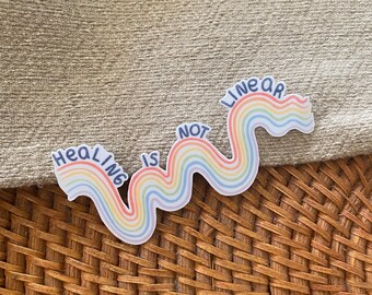 Healing is Not Linear Waterproof Sticker, Mental Health Decals, Healing ...