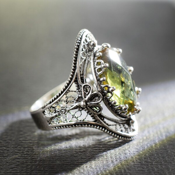 Silver Cocktail Ring - Etsy