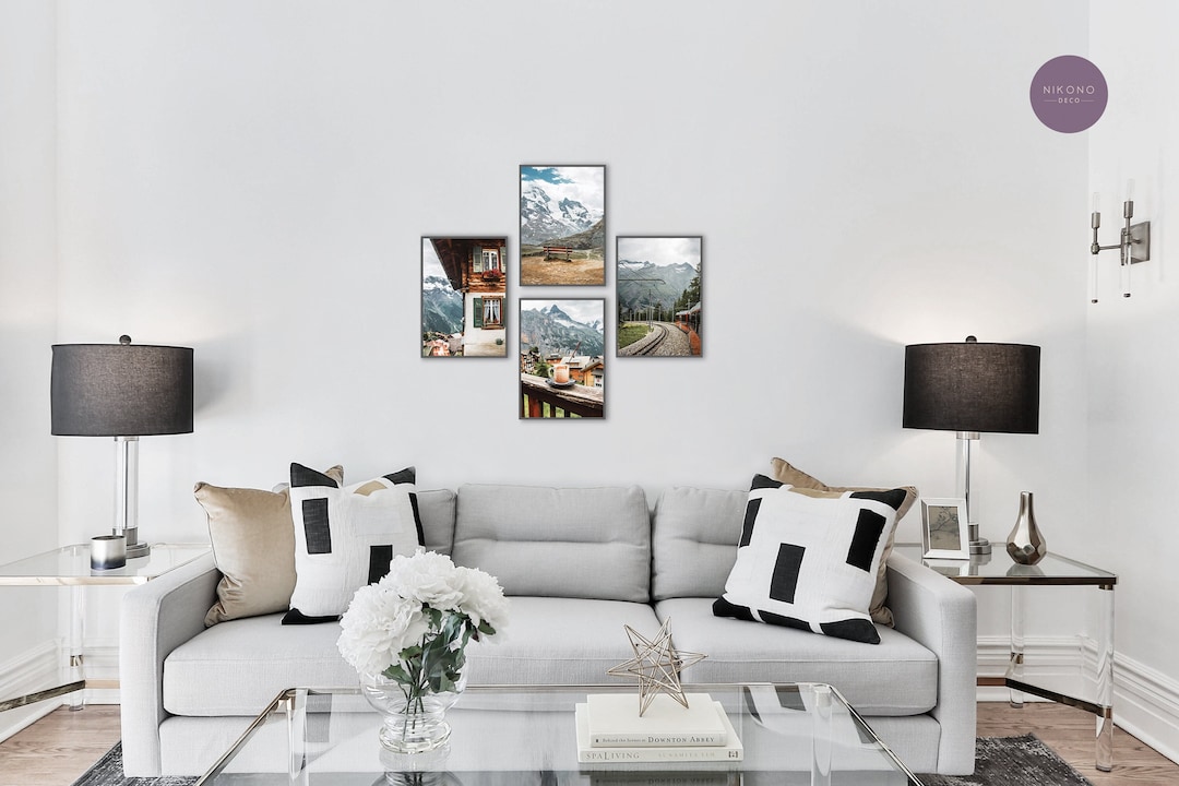 Travel Poster Set of 4 Prints for Home Decor | Mountain Wall Art ...