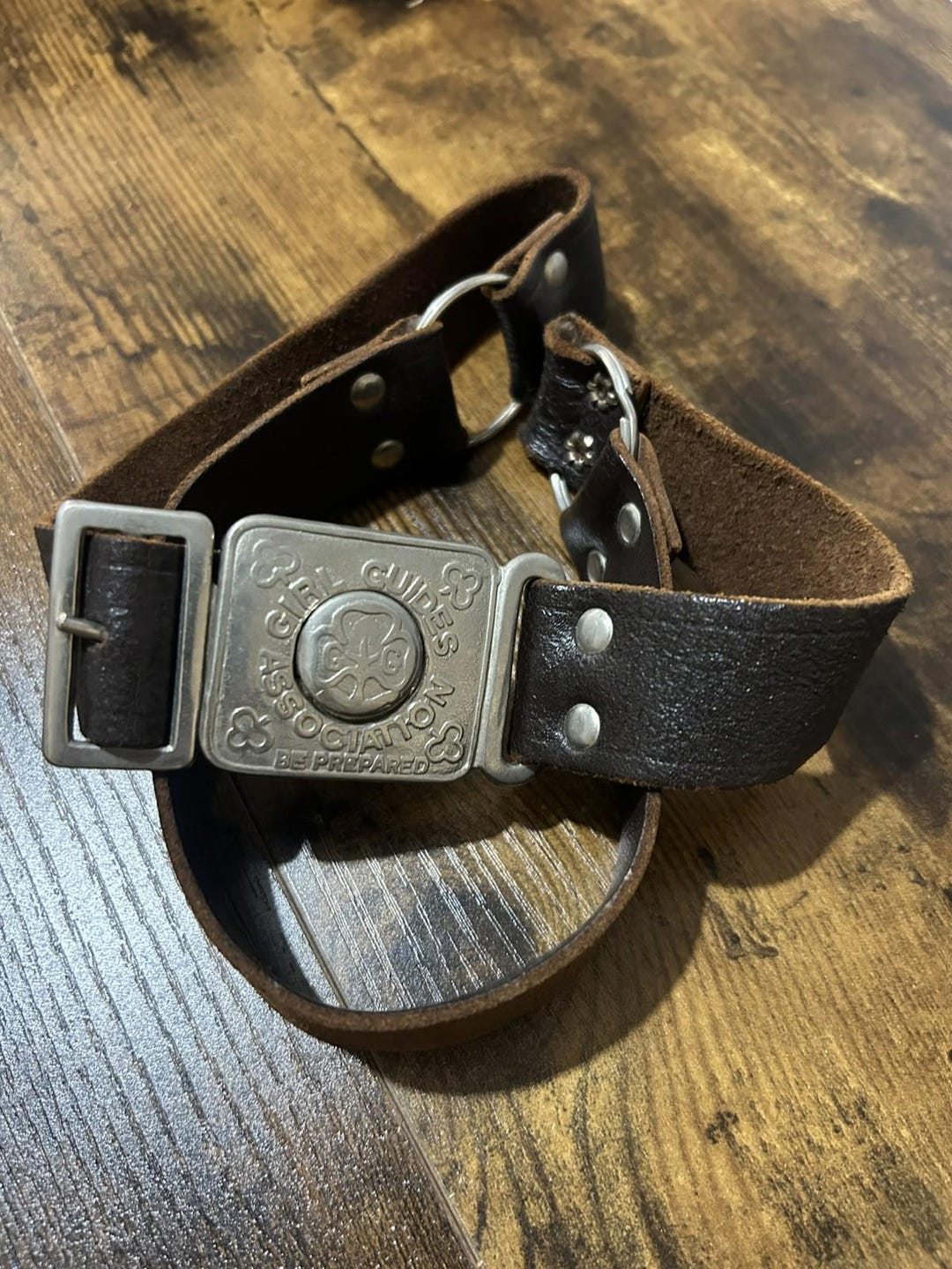 Vintage 1950s Girl Guides Association Leather Belt & Trefoil Buckle 32 ...