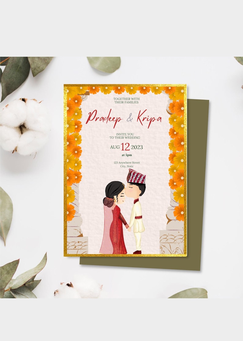 Rai Wedding Invite| Nepali Wedding Invitation Card | Digital Download ...