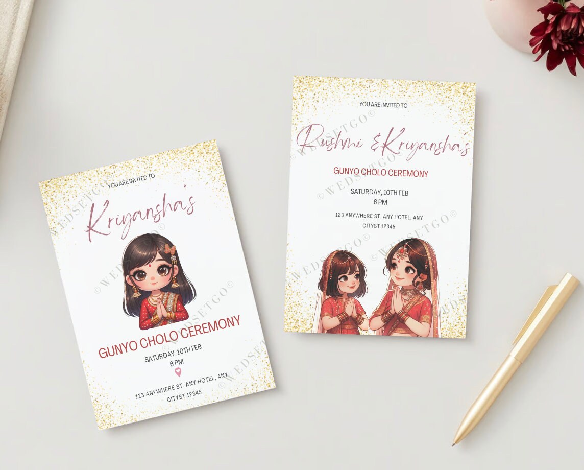 Gunyo Cholo | Gufa Bel Bibaha Invitation| Digital Invitation Card - Etsy