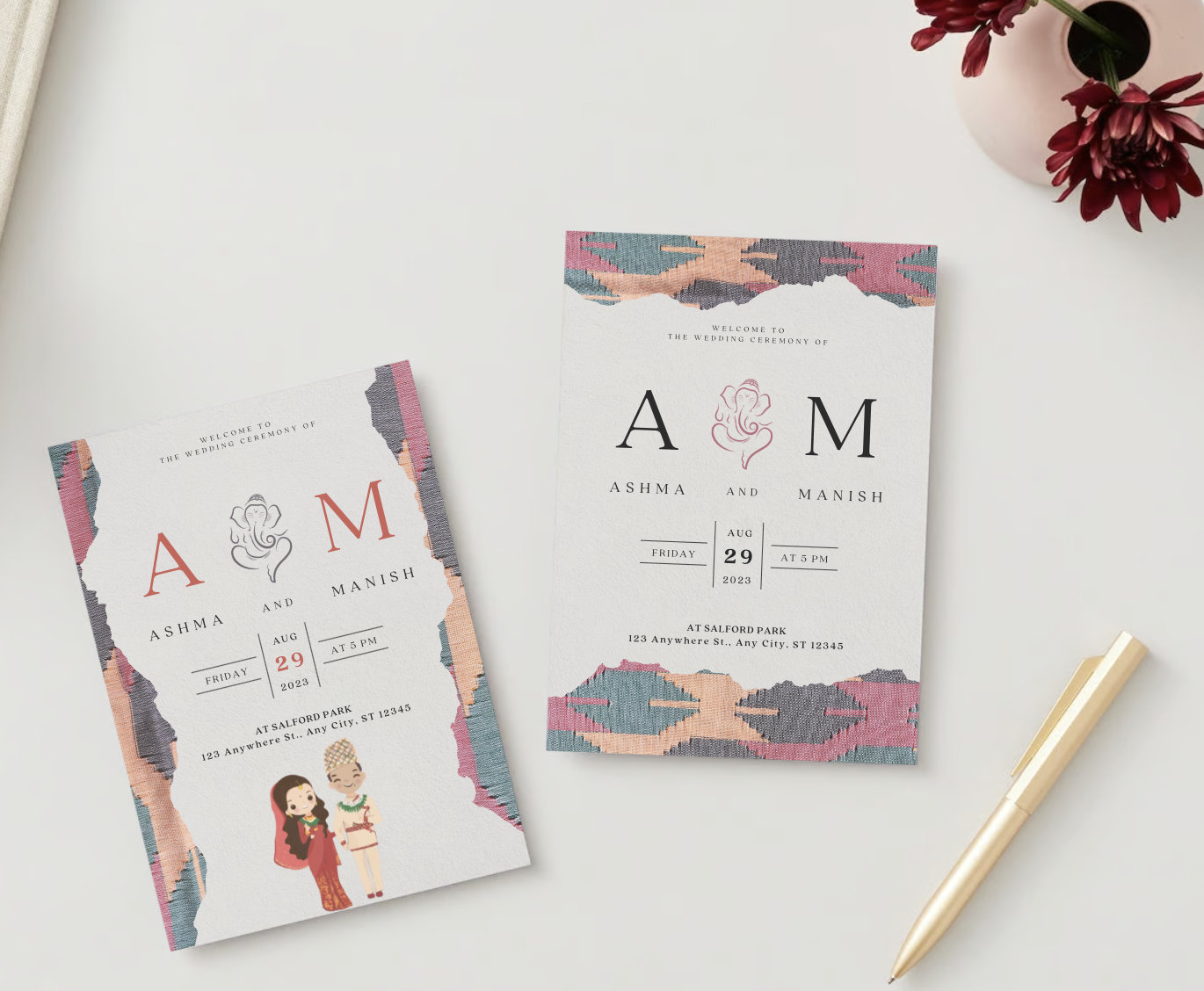 Nepali Wedding Invite | Dhaka, Traditional Nepali Invitation Card ...