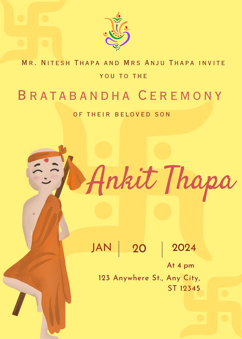 Nepali Bratabandha Invitation Card - Etsy