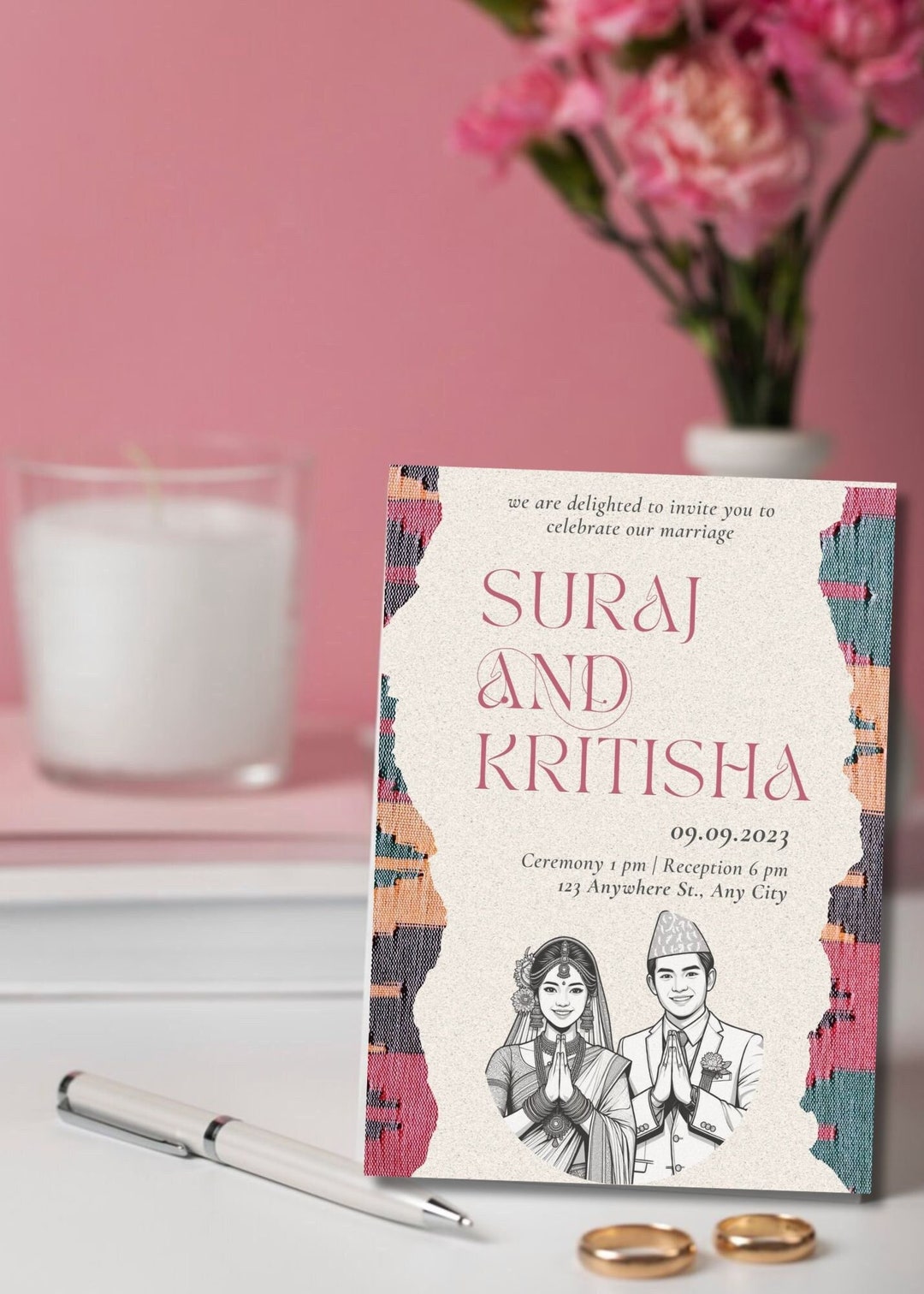 Nepali Wedding Invite Dhaka, Traditional Nepali Invitation Card Digital Download, Printable - Etsy