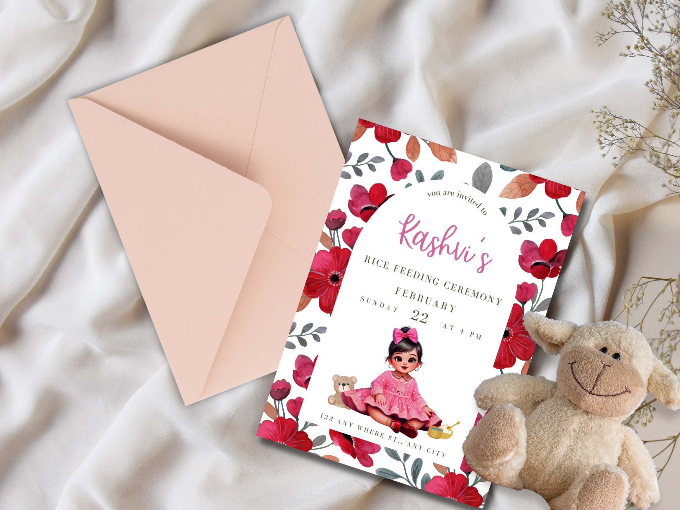 Paasni Invitation Card | Nepali Kids Events | Digital Printable - Etsy