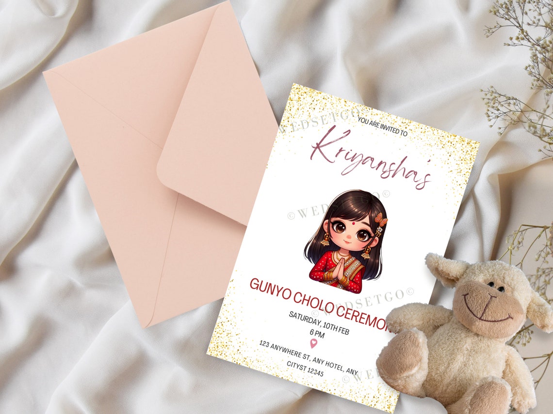 Gunyo Cholo | Gufa Bel Bibaha Invitation| Digital Invitation Card - Etsy