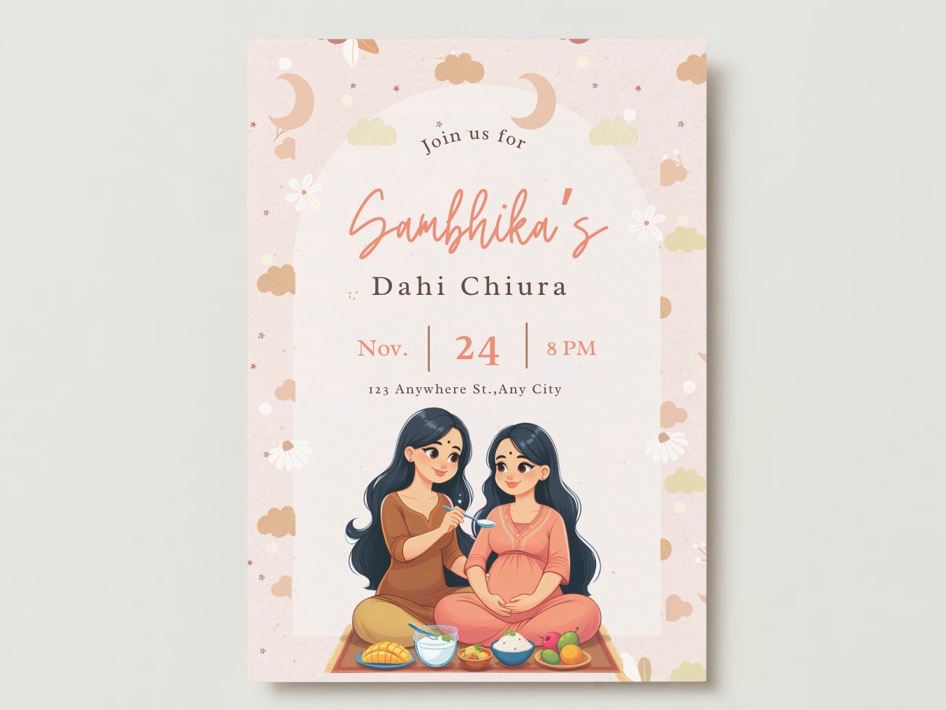 Dahi Chiura | Nepali Baby Shower Invite |digital Download - Etsy Australia