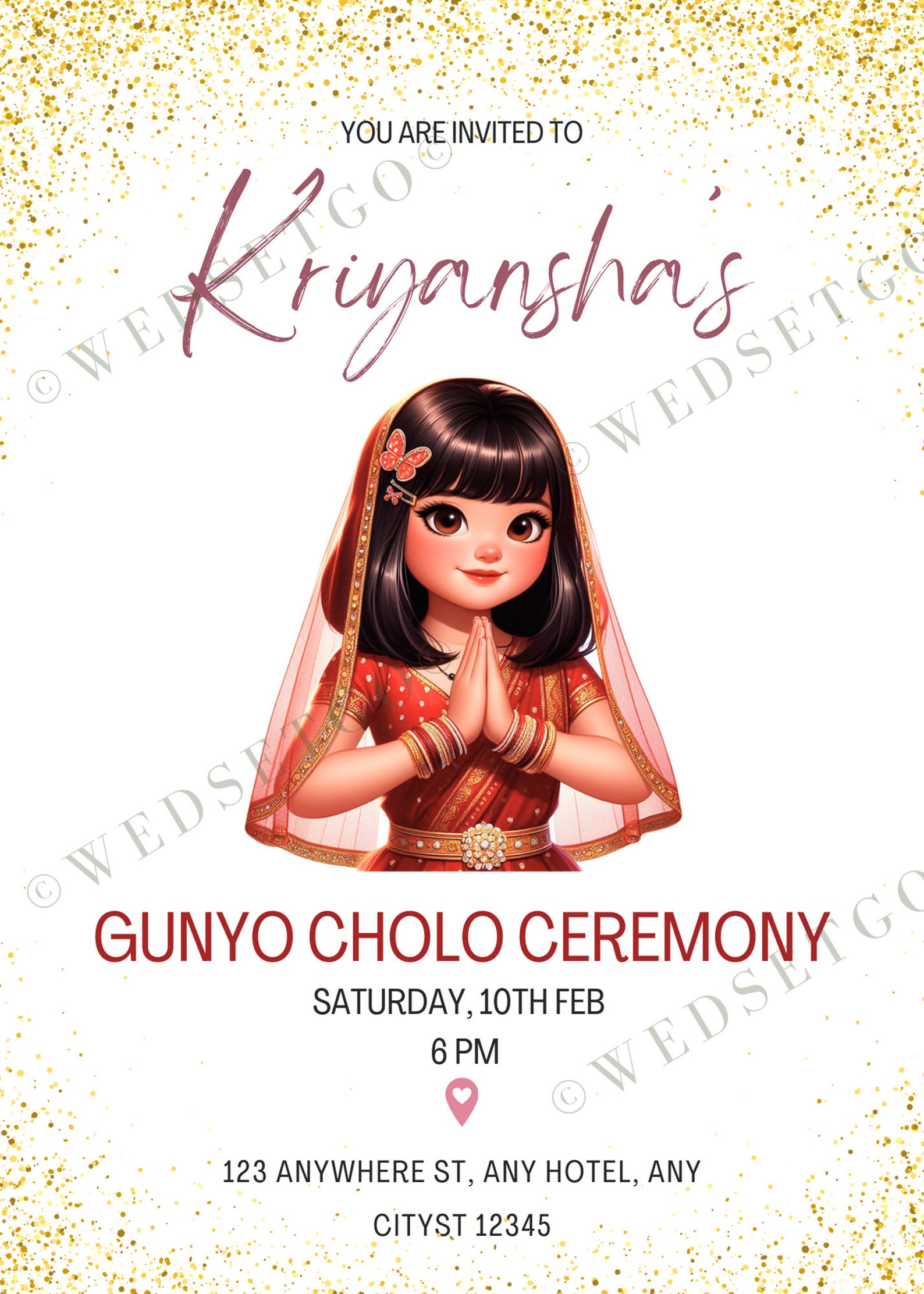 Gunyo Cholo | Gufa Bel Bibaha Invitation| Digital Invitation Card - Etsy