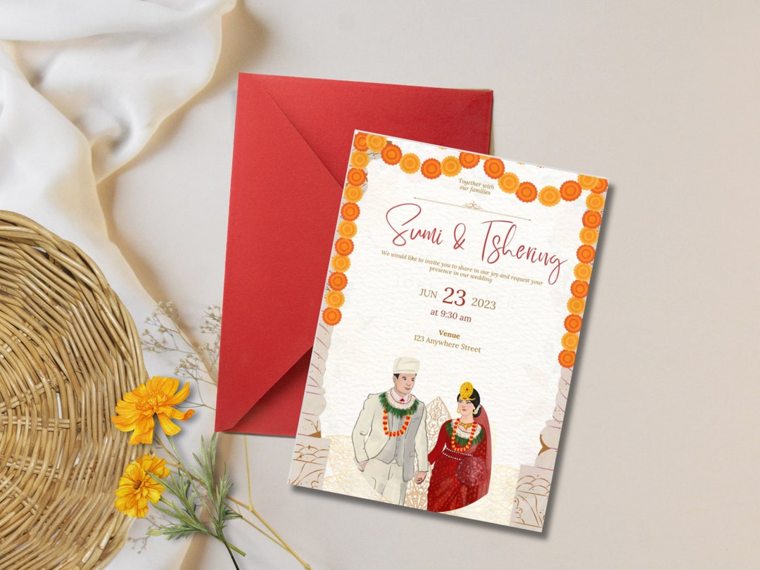 Rai Wedding Invite| Nepali Wedding Invitation Card | Digital Download ...