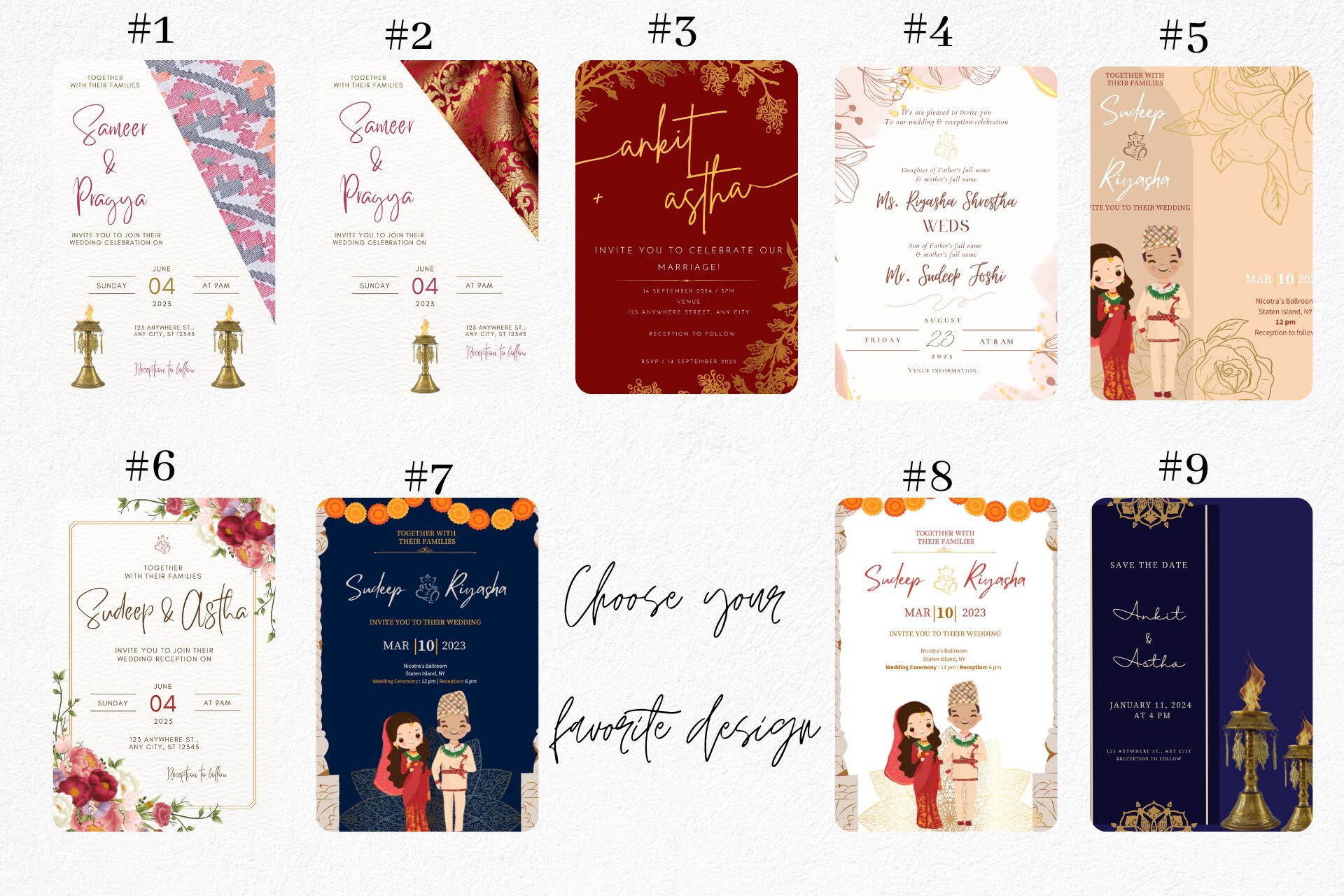 Nepali Wedding Invite Indian, South Asian Wedding Invitation Card ...