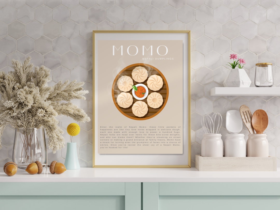 Momo Digital Poster | Nepali Decor| Dumplings Poster - Etsy