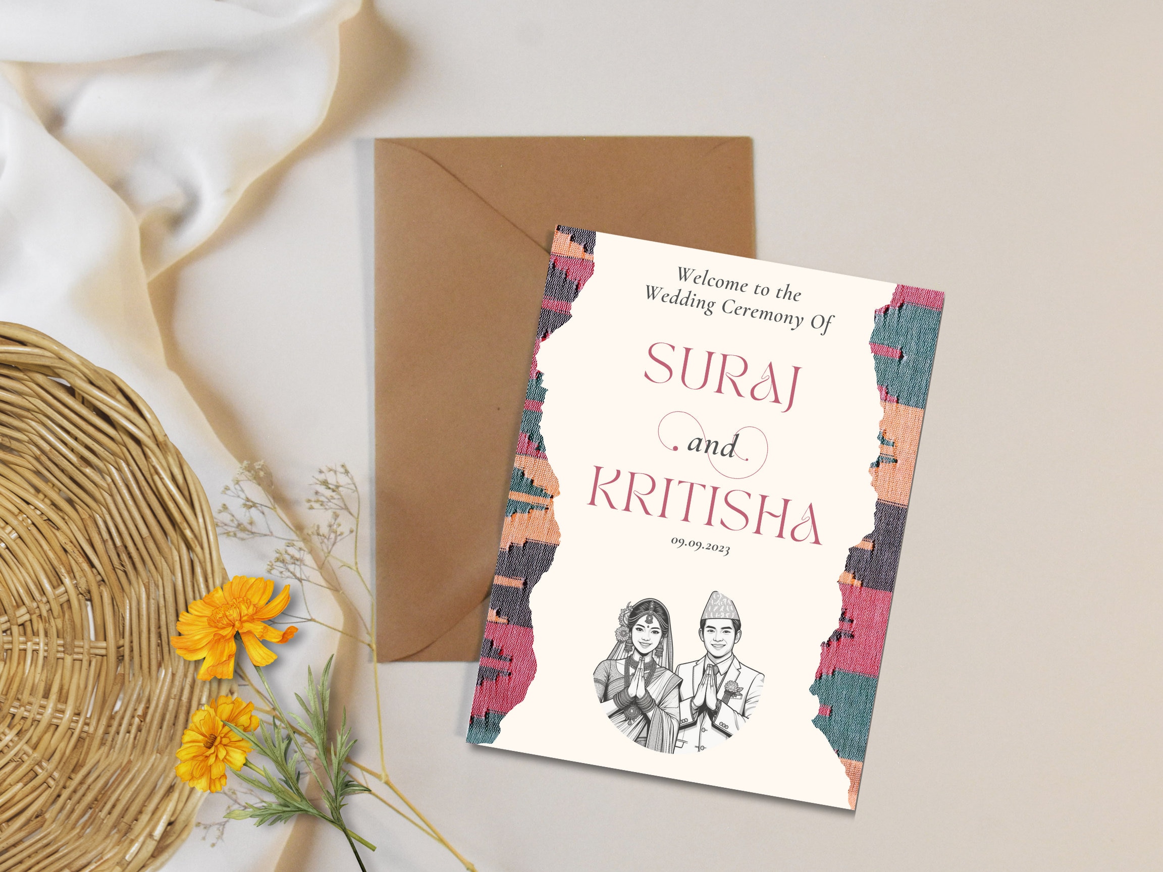 Nepali Wedding Invite | Dhaka, Traditional Nepali Invitation Card | Digital Download, Printable ...