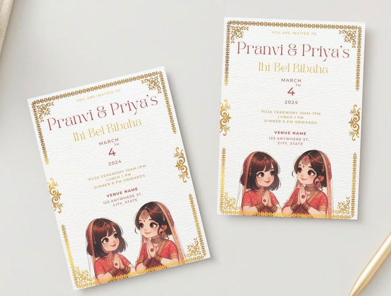 Gunyo Cholo | Gufa Bel Bibaha Invitation| Digital Invitation Card - Etsy