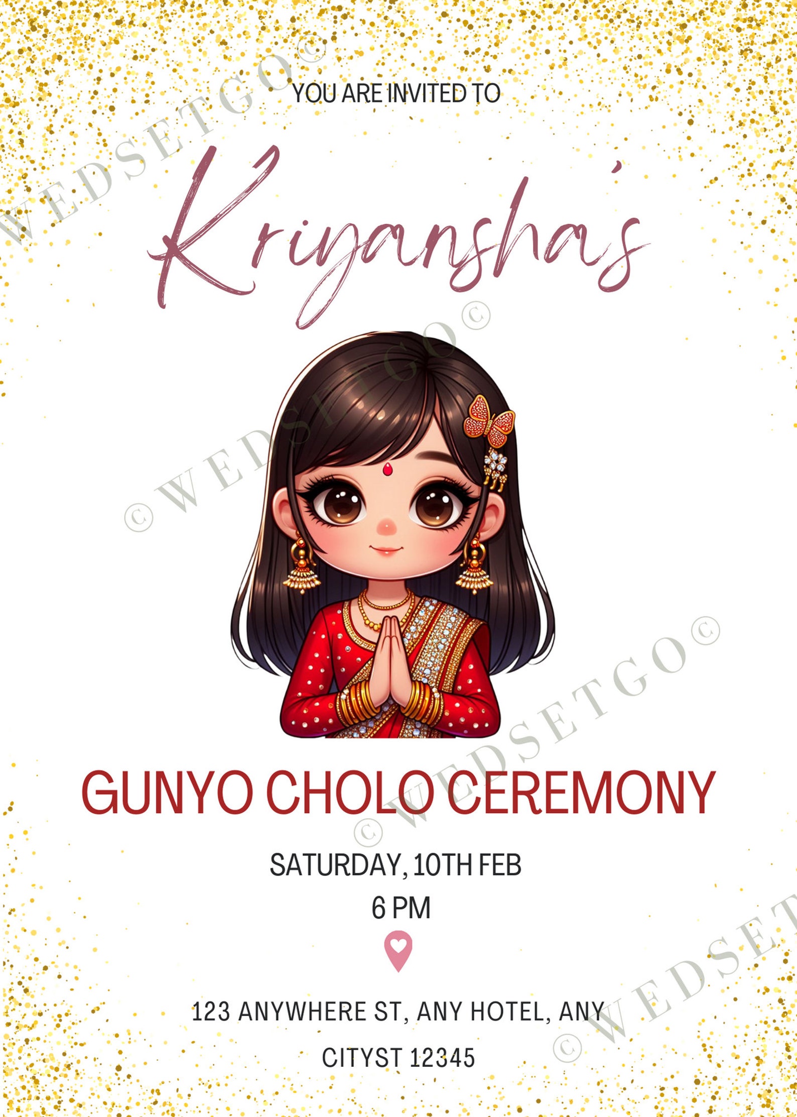 Gunyo Cholo | Gufa Bel Bibaha Invitation| Digital Invitation Card - Etsy