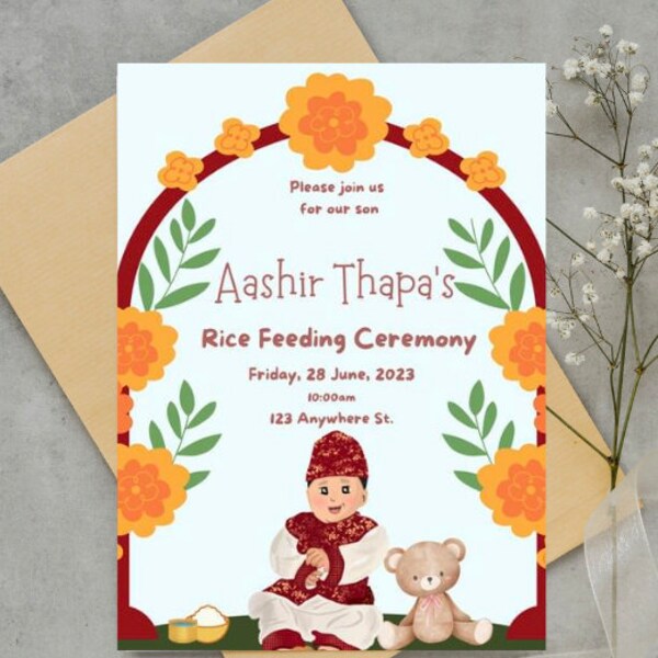 Pasni Ceremony Card - Etsy