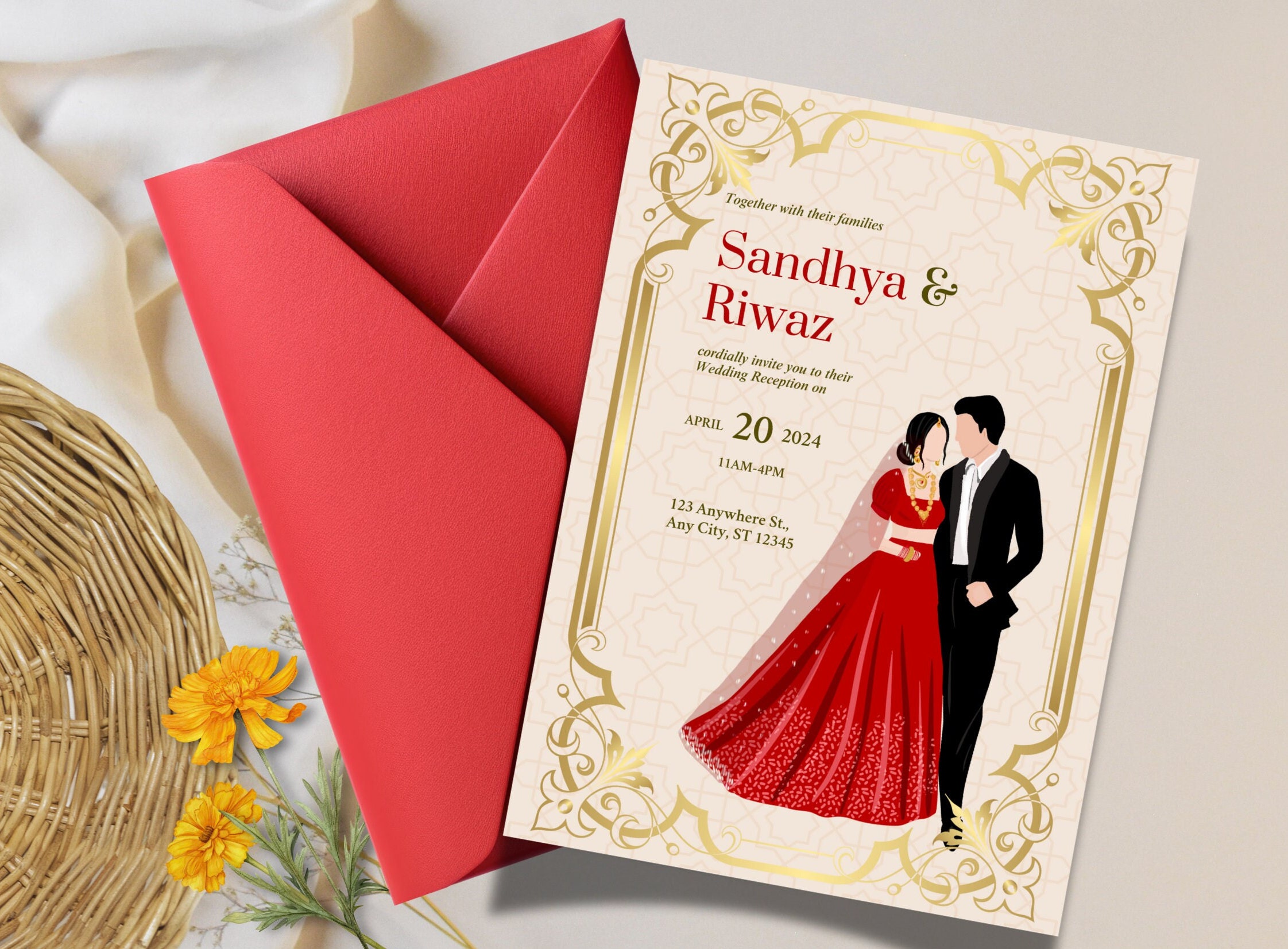 Nepali Wedding Invite | Dhaka, Traditional Nepali Invitation Card ...