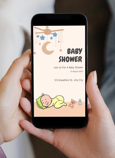 Baby Shower Cute Digital Invitation Cards - Etsy