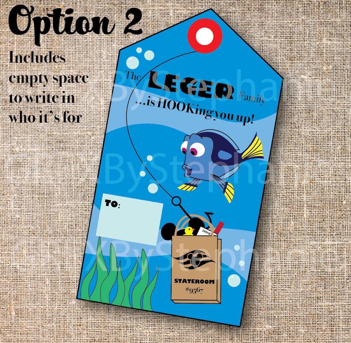 DCL Cruise Fish Extender Pixar Dory Finding Nemo Gift Tag, Personalized ...