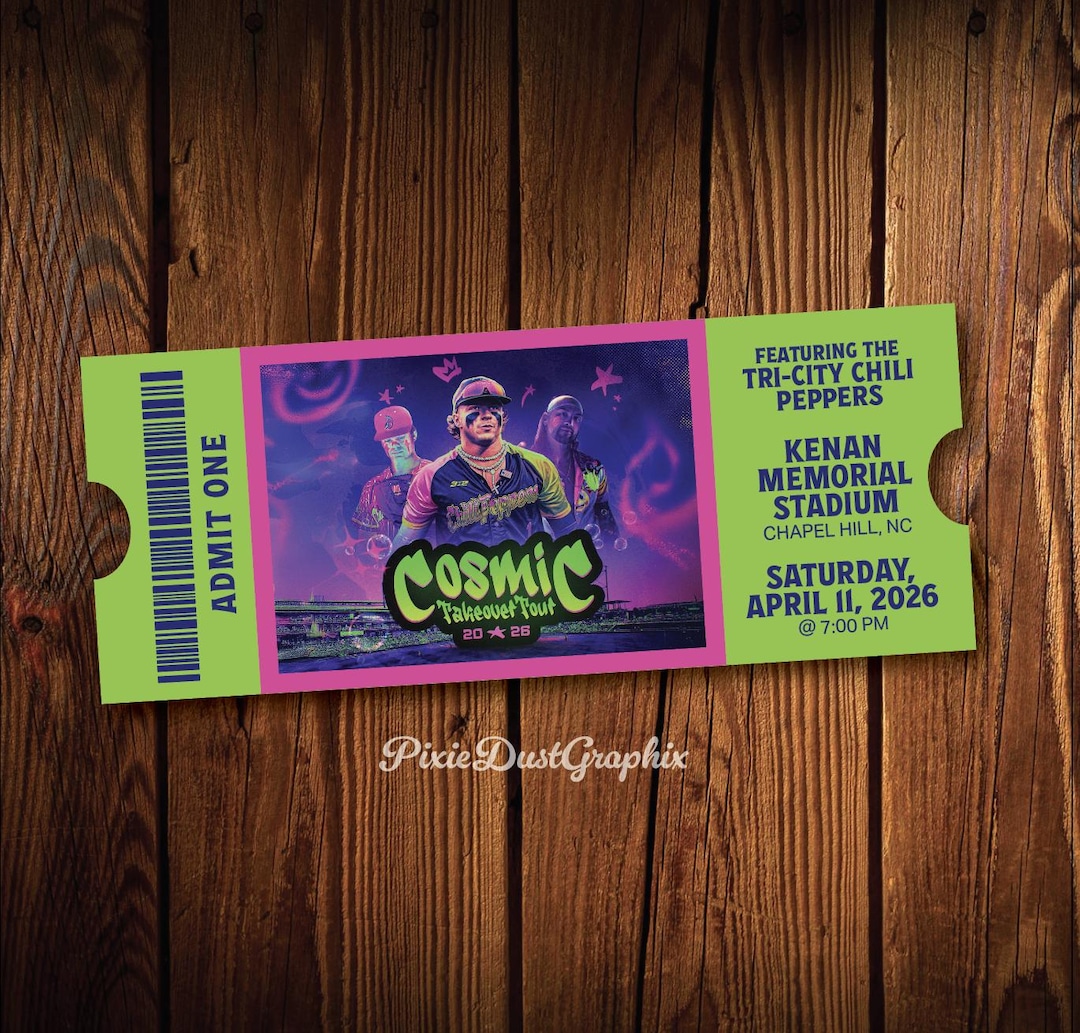 Cosmic Baseball Personalized Printable Tickets, Customizable Sports ...