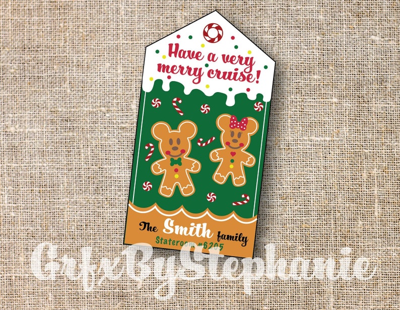 DCL Mickey and Minnie Fish Extender Gift Tag - Christmas Fish Extender ...