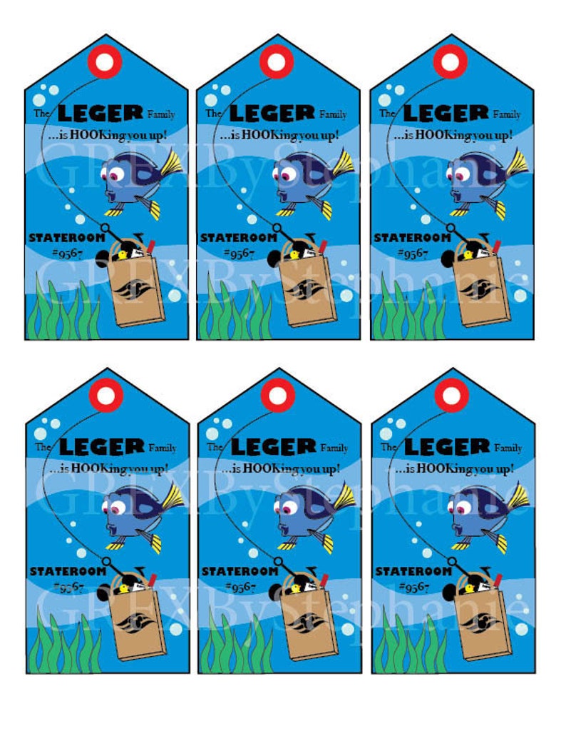 DCL Cruise Fish Extender Pixar Dory Finding Nemo Gift Tag, Personalized ...