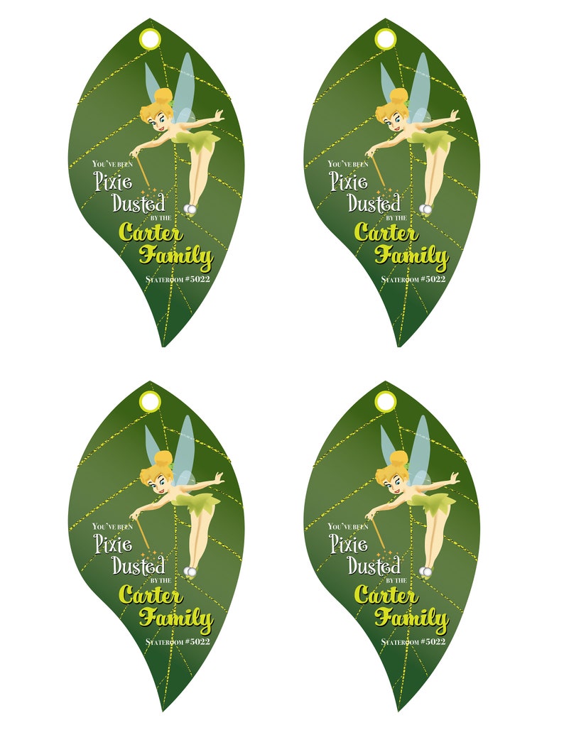DCL Cruise Pixie Dust Tag - Tinkerbell Fish Extender Tag - Digital Printable Download - Etsy