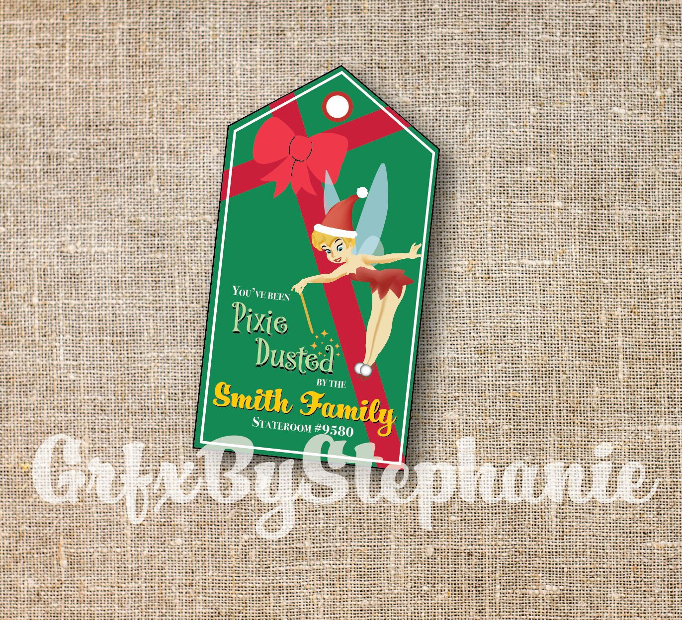 DCL Tinkerbell Pixie Dust Gift Tag Christmas Fish Extender Gift Tag DCL ...