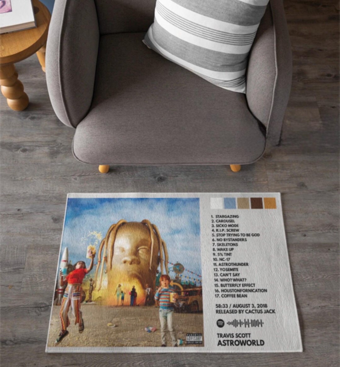Travis Scott Astroworld Rug | Rap Album Cover Rug | Hip Hop Room Decor ...