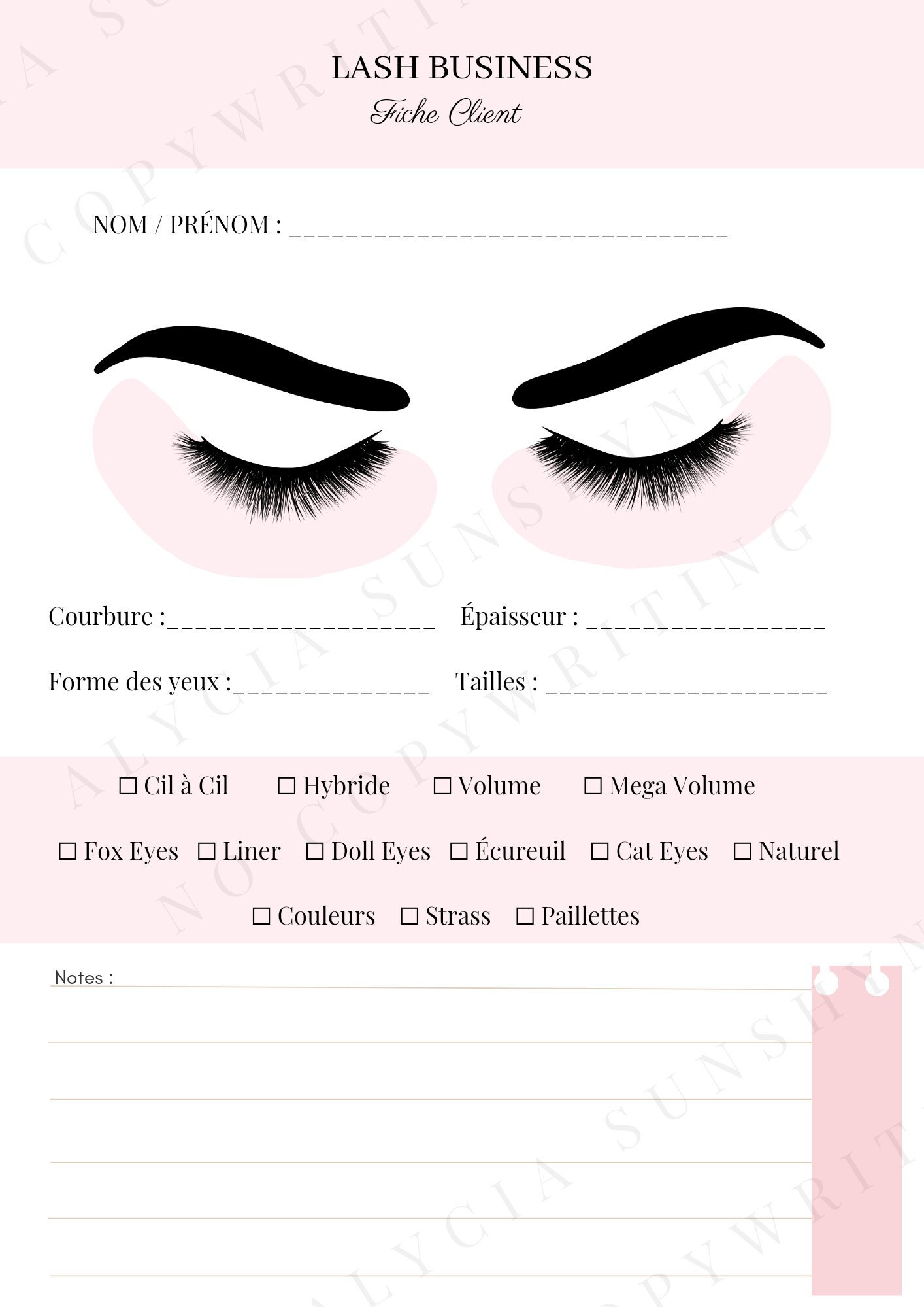 Fiche client Cils - Etsy France