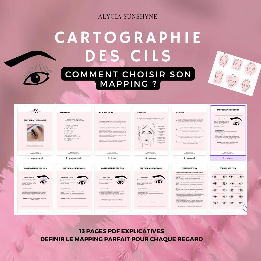 Cartographie Des Cils Mapping Parfaits Pdf Français Extensions - Etsy