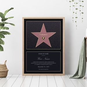 Star of Fame, Personalised Poster, Custom Poster, Personalised, Custom ...