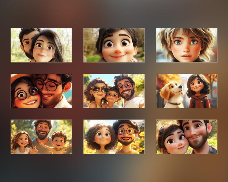 Pixar Portrait - Style Cartoon Portrait, Personalized Gift, Custom ...