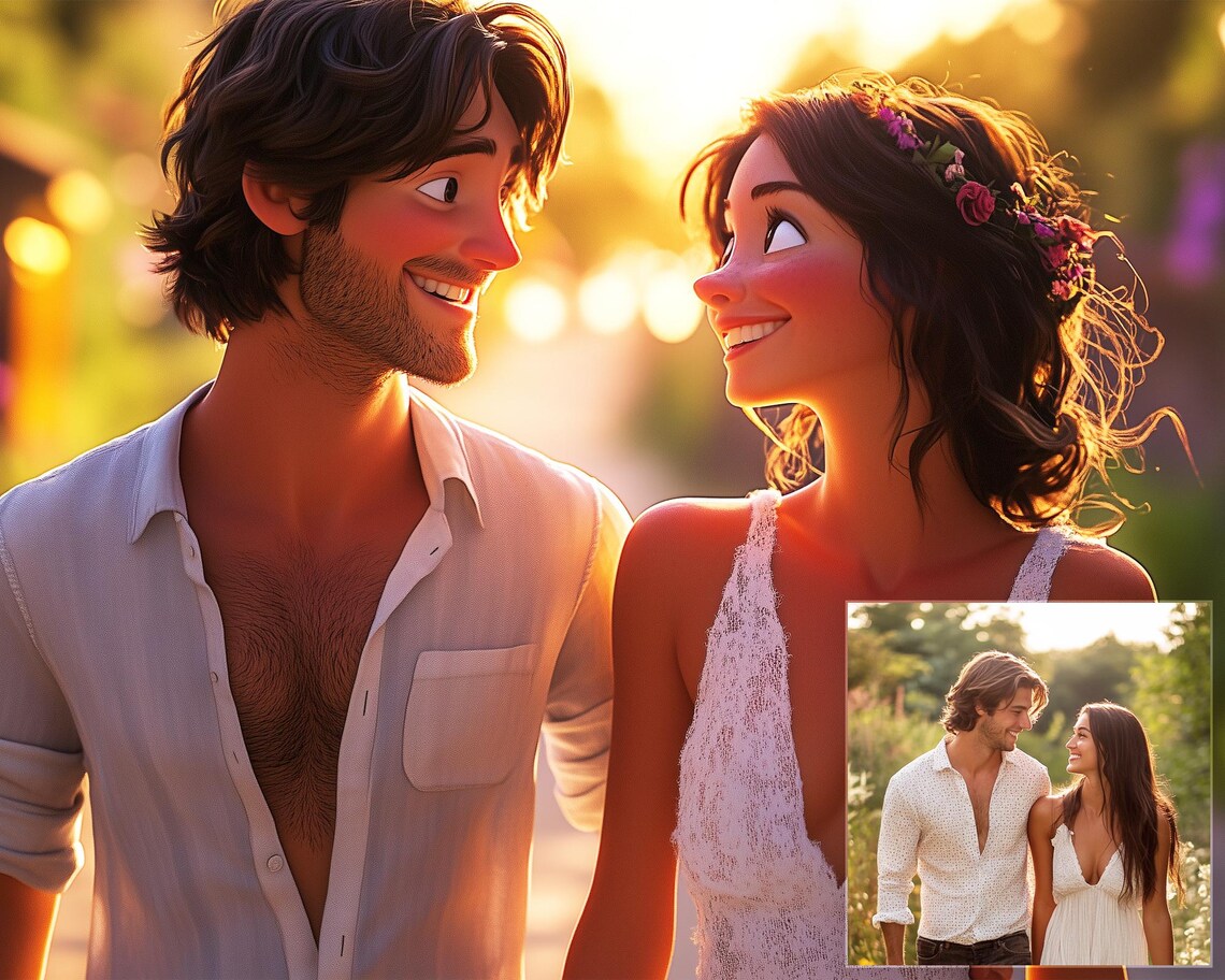 Pixar Portrait - Style Cartoon Portrait, Personalized Gift, Custom ...