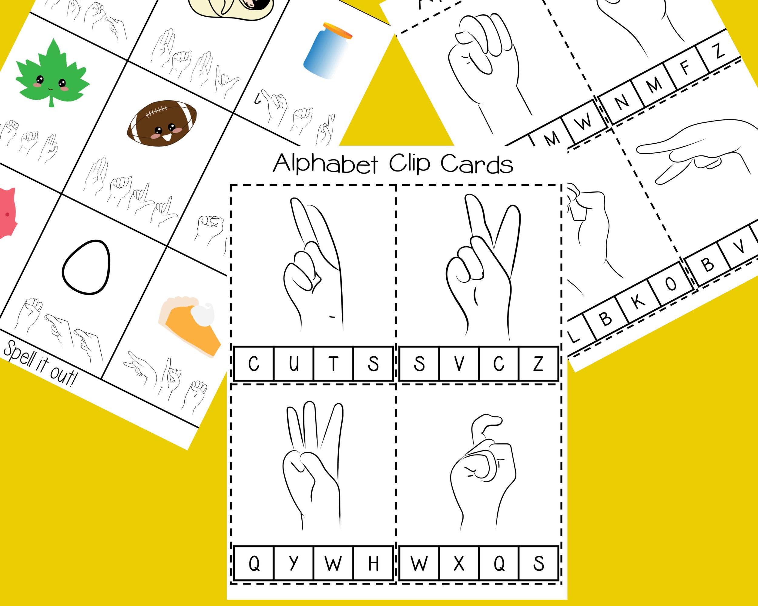 ASL Sign Language Alphabets Busy Book, Pre-School Busy Book Printable ...